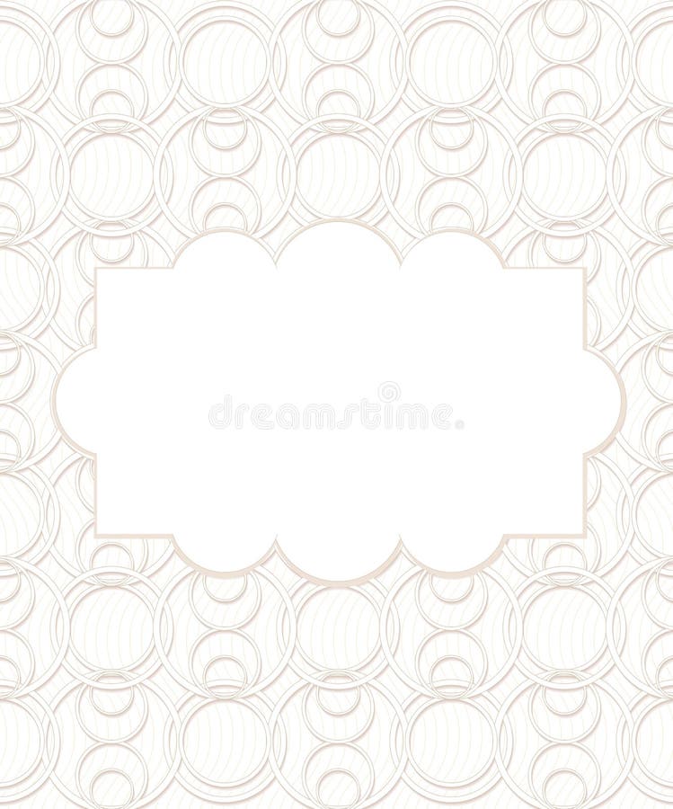 Invitation Card with Abstract Circles in Light Beige Color Stock Vector ...