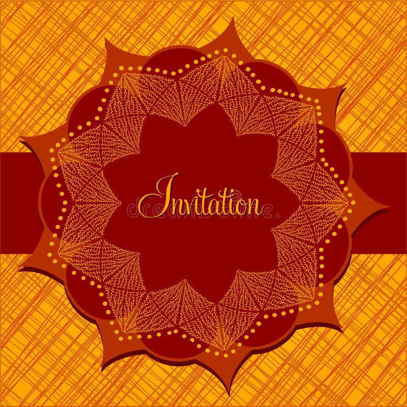 Invitation Card with Abstract Flower Stock Vector - Illustration of ...