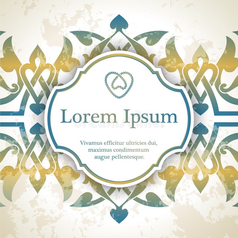 Invitation Card with Arabesque Decor Stock Vector - Illustration of ...