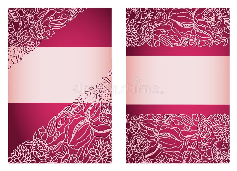 Invitation Card Template Vertical Stock Vector - Illustration of banner ...