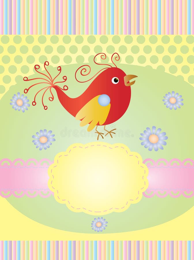 Invitation Card with a Bird Stock Vector - Illustration of backdrop ...
