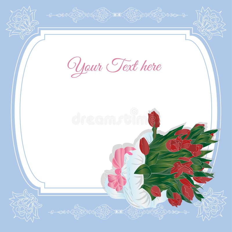 Invitation Card with Bunch of Flowers. Stock Illustration ...