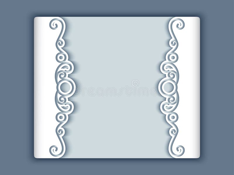 Invitation Card with Cutout Paper Border Stock Vector - Illustration of ...