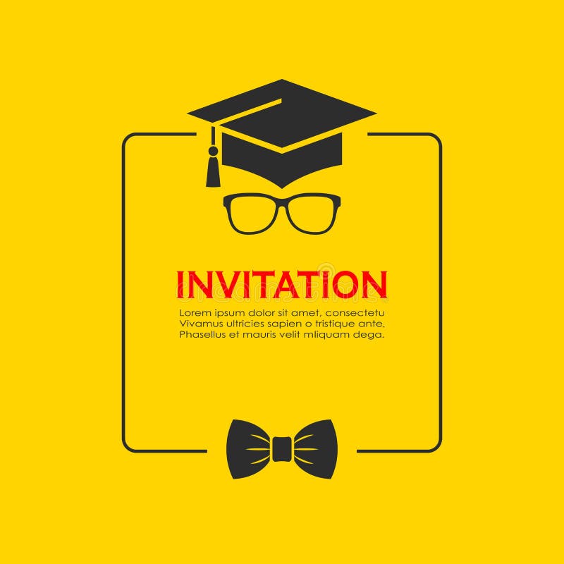 Invitation Card Design for Graduation Stock Vector - Illustration of ...