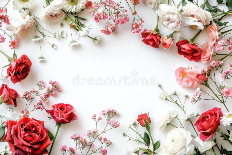 Invitation Card Design with Rose Flowers only, White Background Stock ...