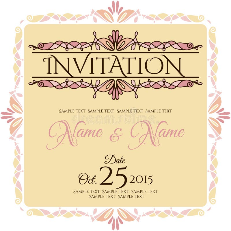 Invitation Card Design. Vector Illustration Stock Illustration ...