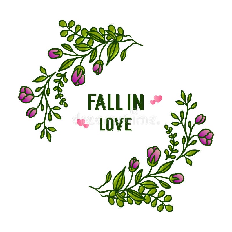 Invitation Card Fall in Love, with Background Pattern Purple Floral ...