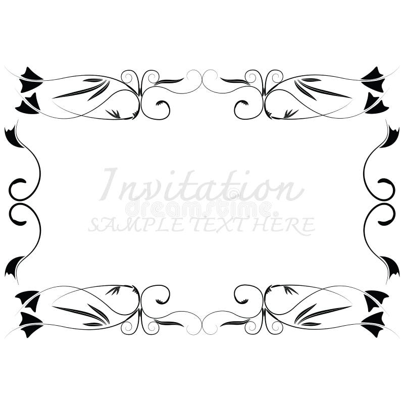 Invitation Card with Floral Pattern Stock Vector - Illustration of ...