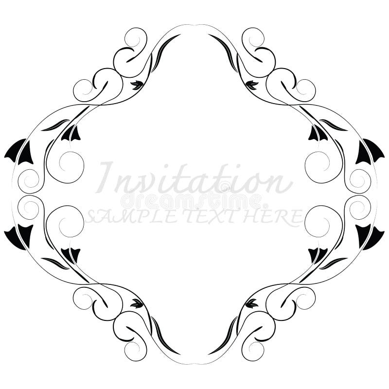 Invitation Card with Floral Pattern Stock Vector - Illustration of ...