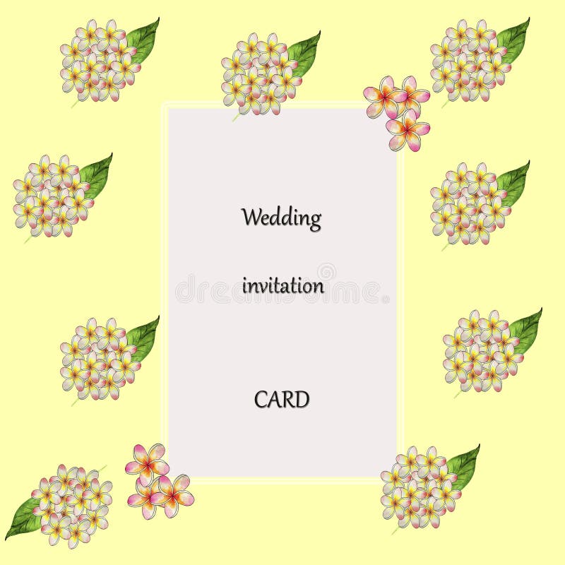 Invitation Card with Floral Pattern. Wedding Invitation. Template Cards ...