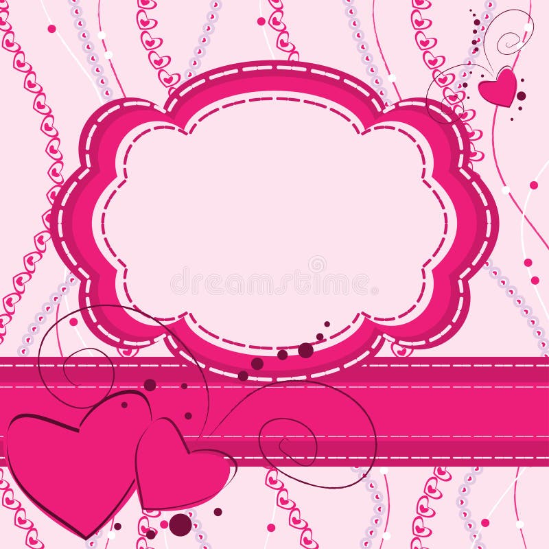 Invitation Card with Hearts Stock Vector - Illustration of party, cute ...