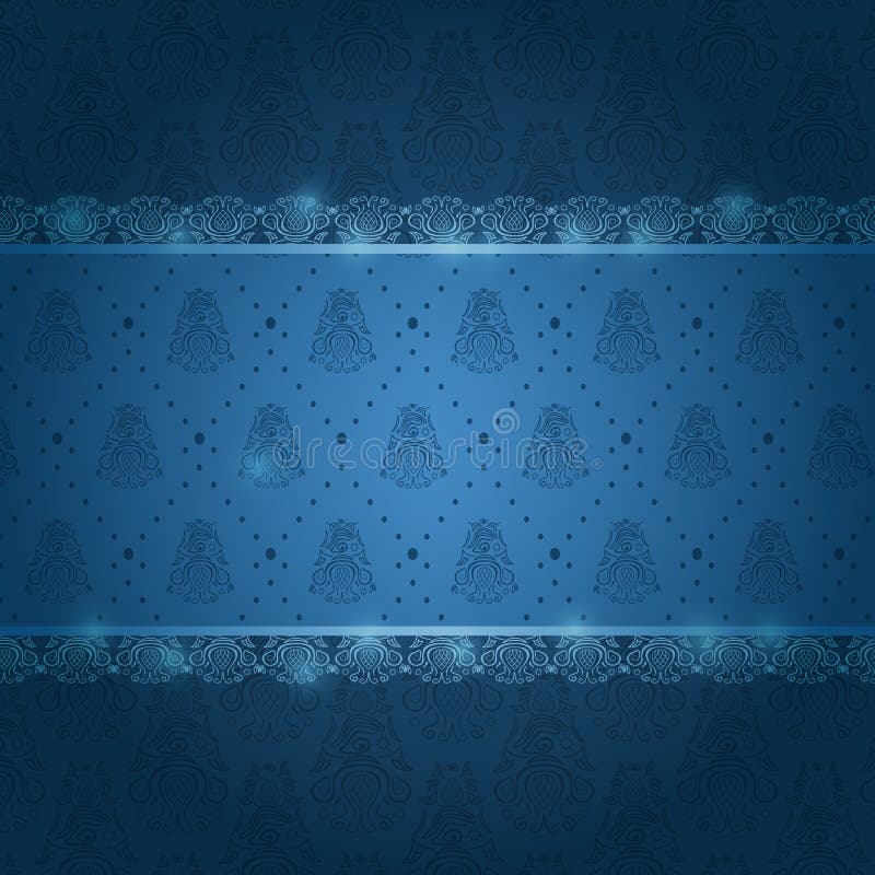 Invitation Card with Horizontal Decoration Stock Vector - Illustration ...