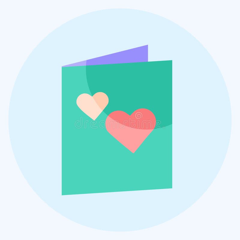 Invitation Card Icon in Trendy Flat Style Isolated on Soft Blue ...