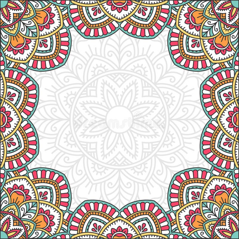 Invitation Card with Mandala. Stock Vector - Illustration of frame ...