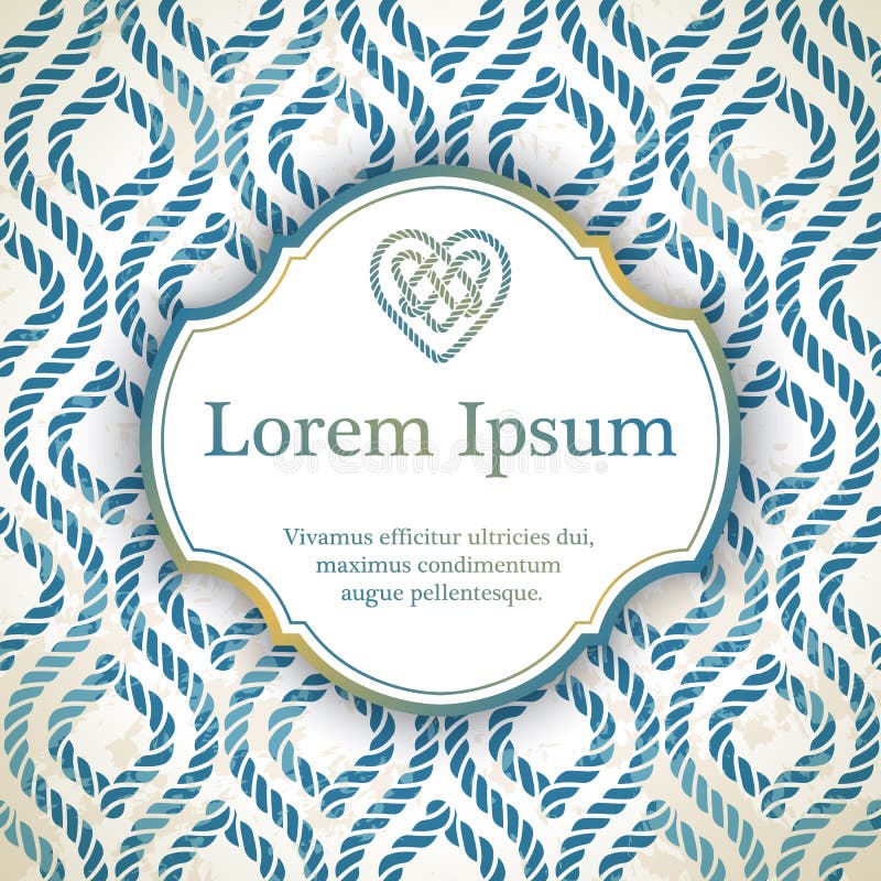 Invitation Card with Nautical Rope Decor Stock Vector - Illustration of ...