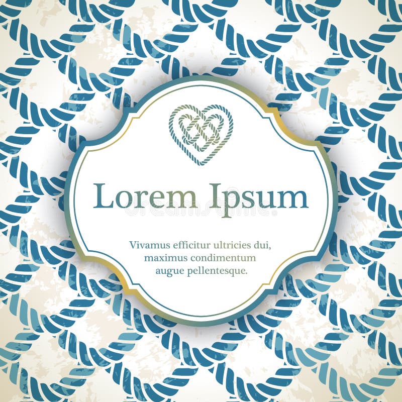 Invitation Card with Nautical Rope Decor Stock Illustration ...