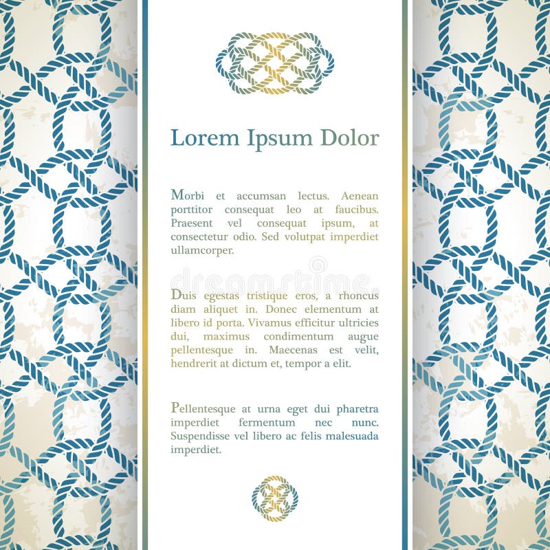 Invitation Card with Nautical Rope Decor Stock Vector - Illustration of ...