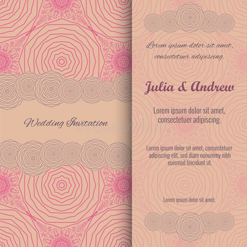Invitation Card with Ornamental Geometric Floral Pattern Stock Vector ...