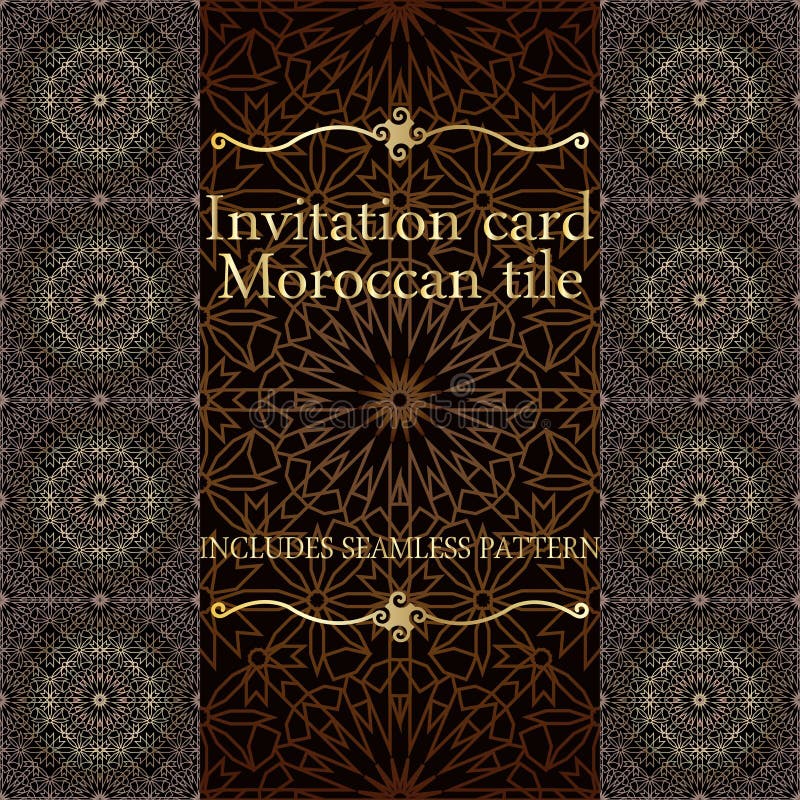 Invitation Card Pattern with Islamic Morocco Ornament. Stock Vector ...