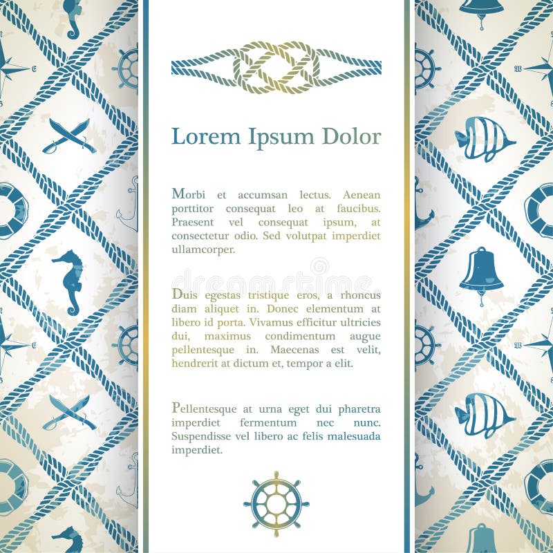 Invitation Card with Rope Decor Stock Illustration - Illustration of ...