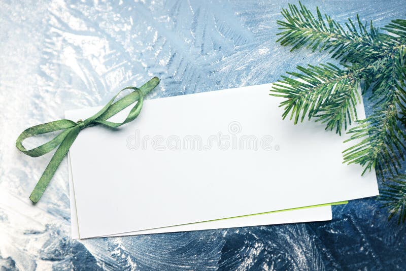 Invitation card on snow stock image. Image of branch - 36212043