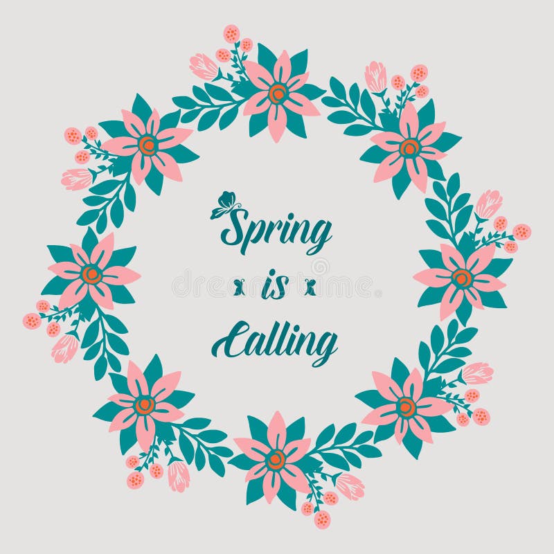Invitation Card of Spring Calling, with Elegant Leaf and Floral Frame ...