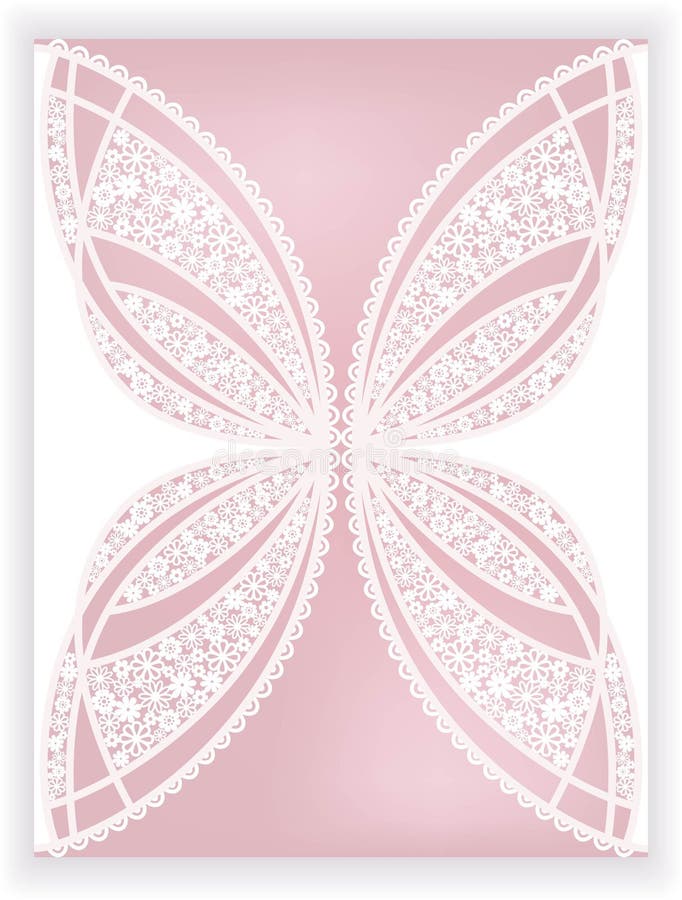 Invitation Card with Stylization Butterfly of Flowers. Stock Vector ...