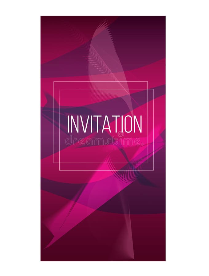 Invitation Card Template Design. Pink Abstract Vector Illustration ...