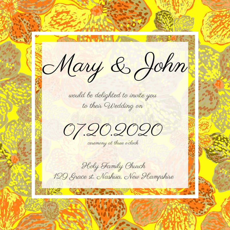 Invitation Card Template with Floral Pattern Stock Vector ...