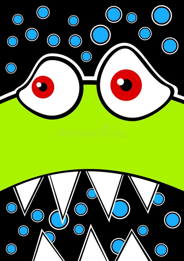 Invitation Card with Troubled Green Monster Stock Illustration ...