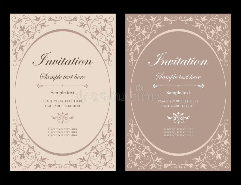 Exclusive Invitation Card Template Design in Vintage Style Stock Vector ...