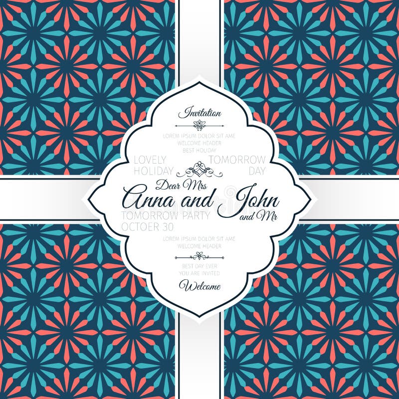 Invitation Card with Vintage Spanish Pattern Stock Vector ...