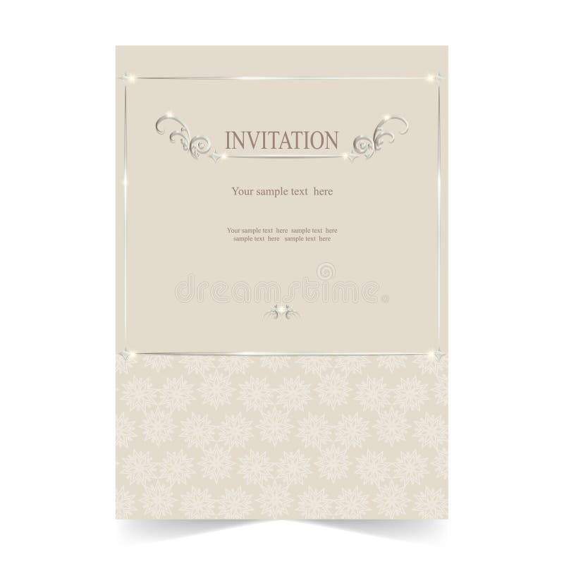 Invitation Card, Wedding Card with Ornamental on Soft Background Stock ...