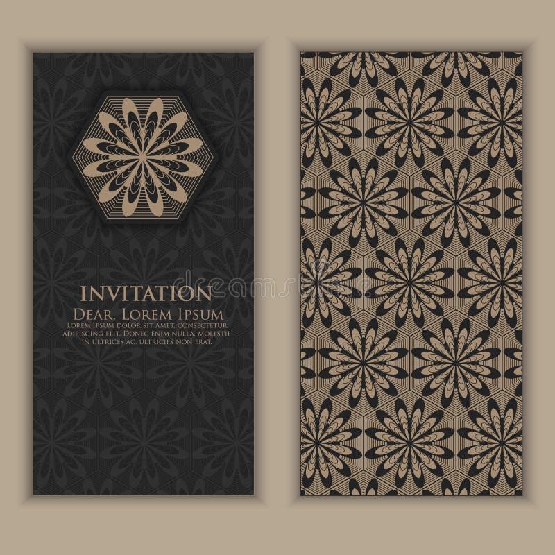 Invitation, Cards with Ethnic Arabesque Elements. Arabesque Style ...