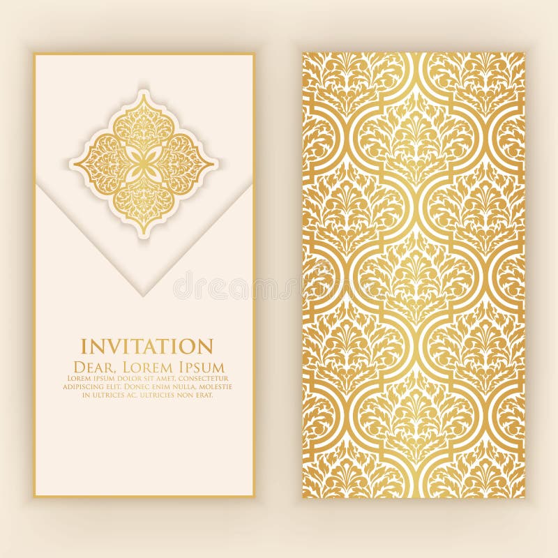 Invitation, Cards with Ethnic Arabesque Elements. Arabesque Style ...