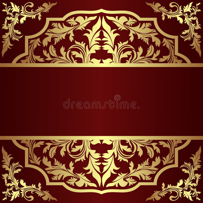Invitation Design Template with Golden Royal Elements Stock Vector ...