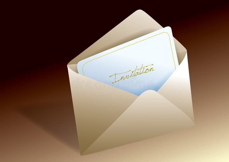 Invitation Word Card Envelope Invited To Party Event Stock Illustration ...