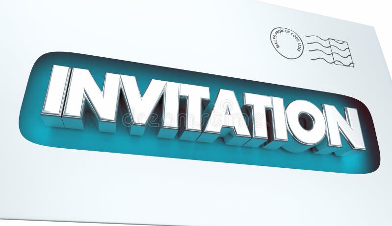 Invitation Envelope Special Message Event Announcement 3d Illustration ...