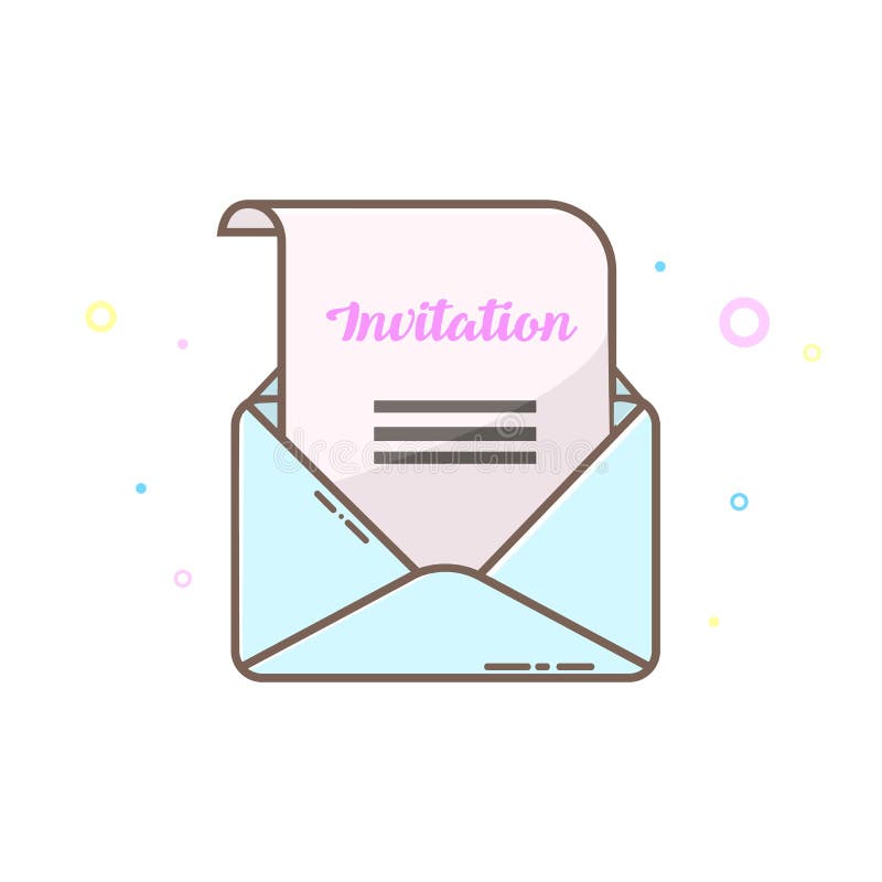 Invitation in envelope stock illustration. Illustration of template ...