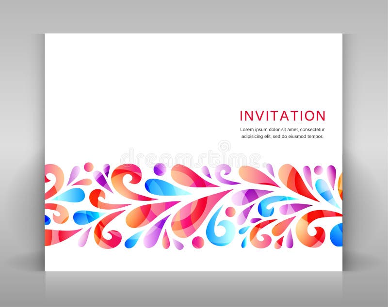 Invitation With Floral Elements. Stock Vector - Illustration of ...