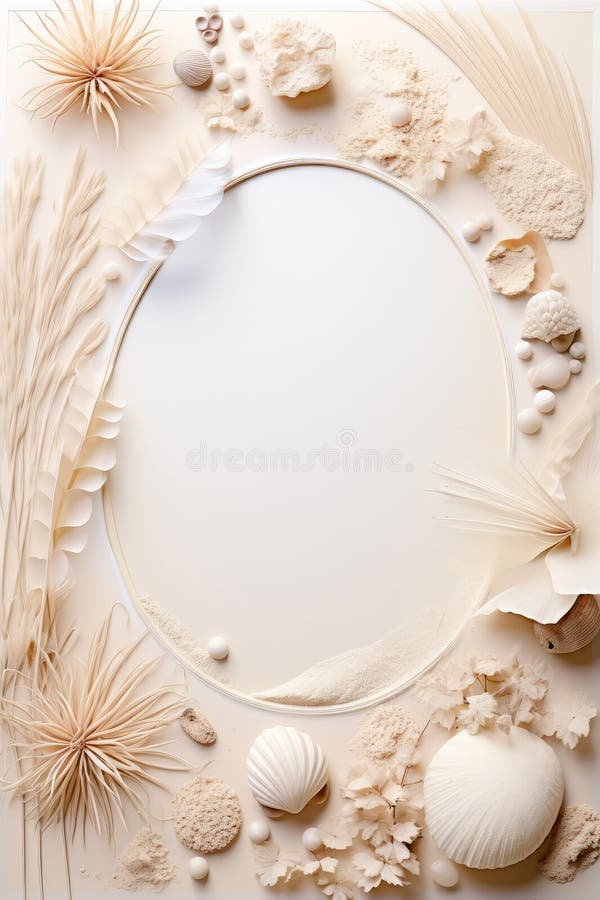 Invitation Frame. Sea Beach Theme. Generative AI Stock Photo - Image of ...