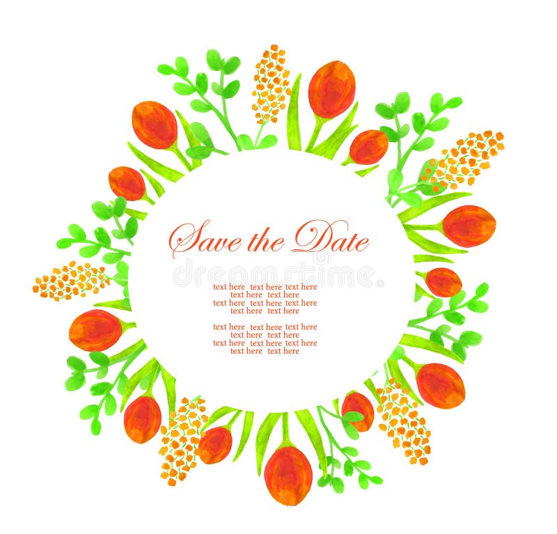 Invitation Frame for the Wedding. Save the Date Stock Illustration ...