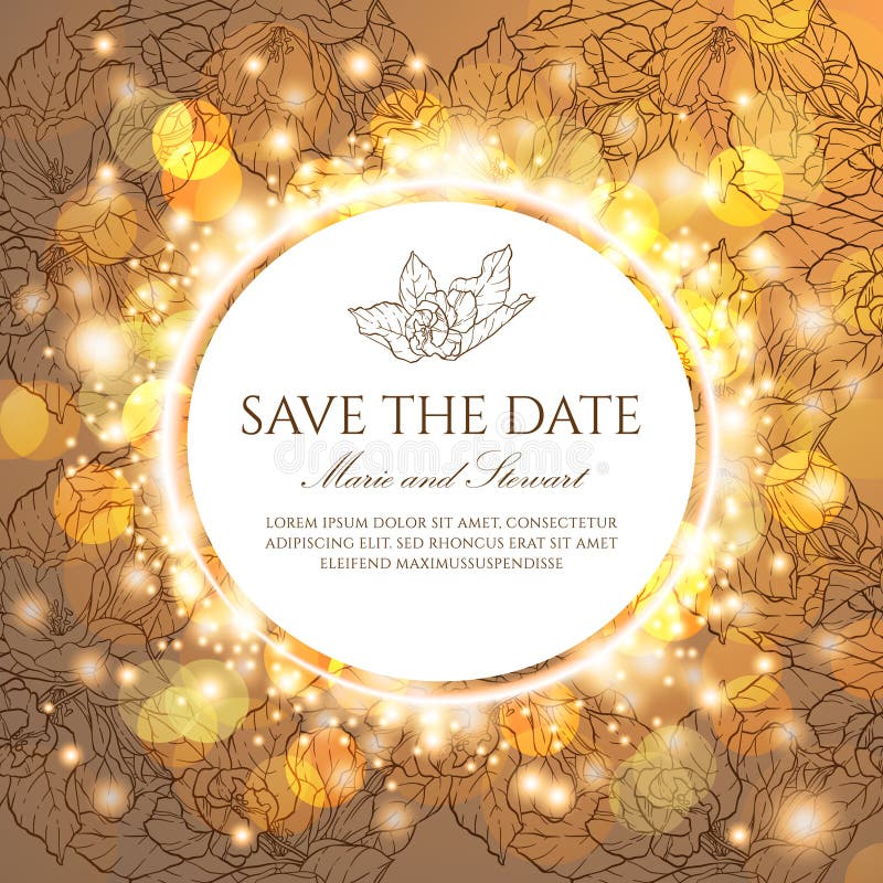 Invitation or Greeting Card with Apple Tree Blossom. Stock Vector ...