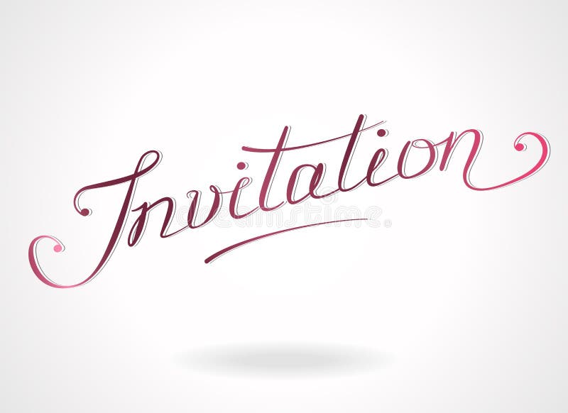 Invitation hand-lettering stock vector. Illustration of classic - 30469529