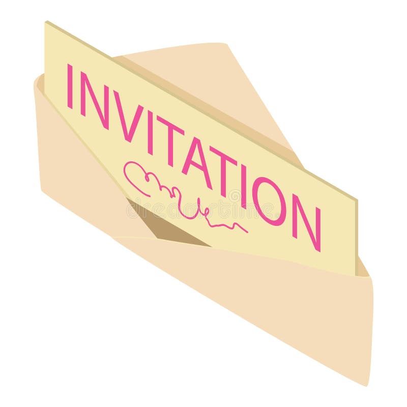 Invitation Icon, Isometric Style Stock Vector - Illustration of symbol ...