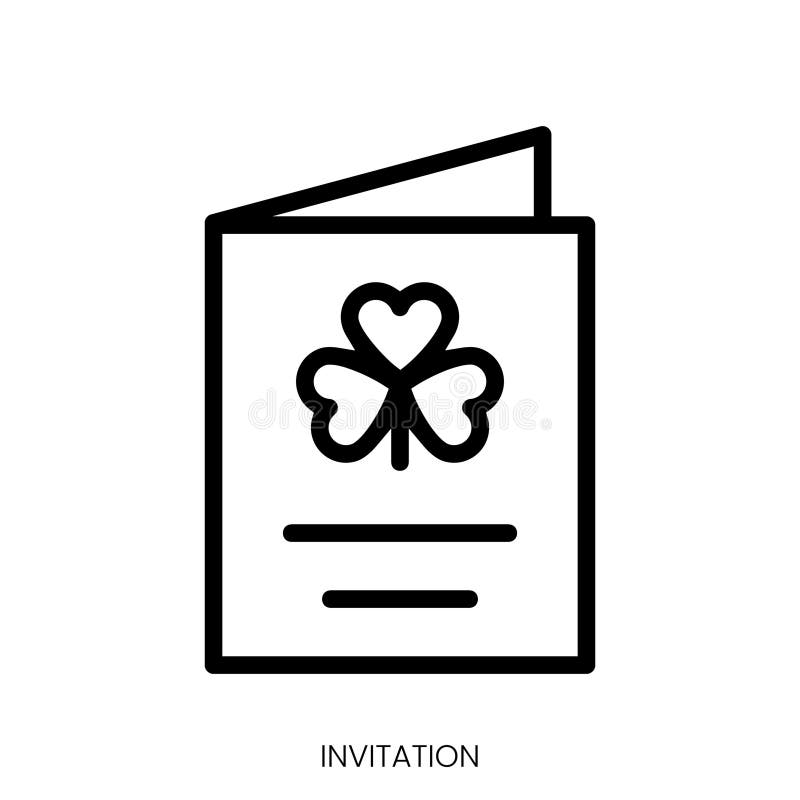Invitation Icon. Line Art Style Design Isolated on White Background ...
