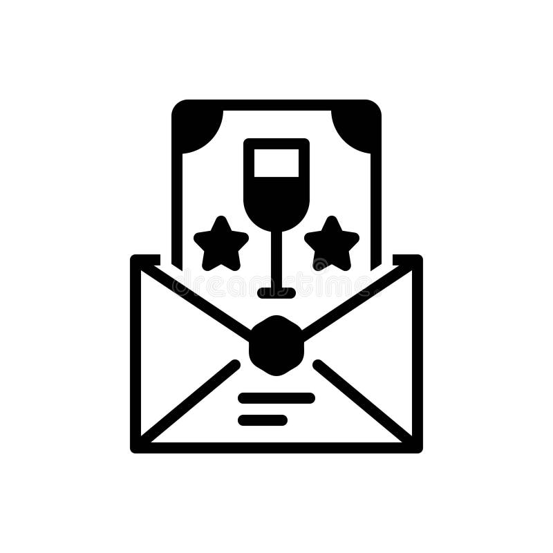 Black Solid Icon for Invitation, Solemnize and Event Stock Vector ...