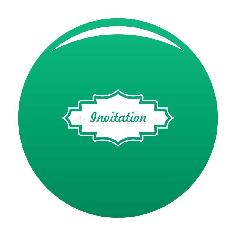 Invitation Label Icon Vector Green Stock Vector - Illustration of paper ...