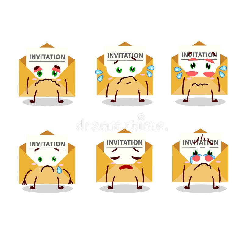 Invitation Message Cartoon Character with Nope Expression Stock Vector ...
