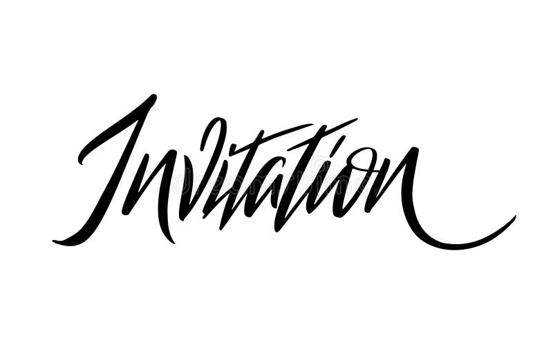 Invitation Modern Dynamic Lettering Stock Vector - Illustration of ...